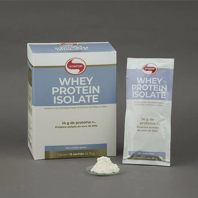 Whey Protein Isolate 15 SACHÊS DE 15G VITAFOR - Divina Nutrição Enteral