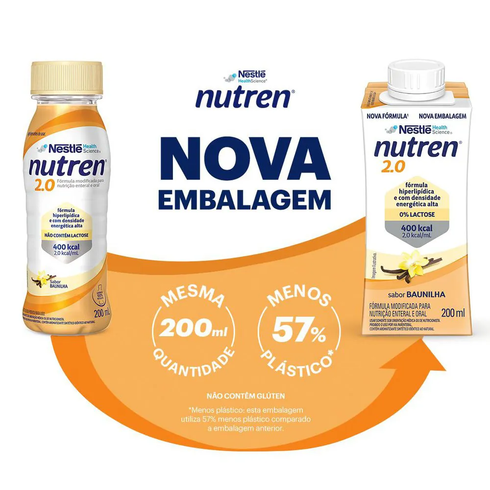 NUTREN 2.0 BAUNILHA 200ML - NESTLÊ - Divina Nutrição Enteral