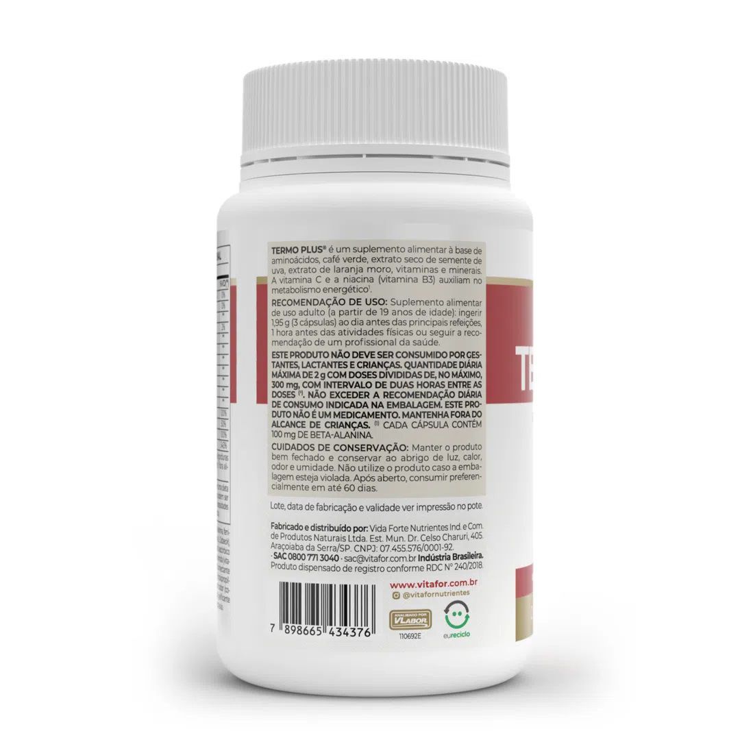 TERMO PLUS 90 CAPSULAS 650MG - VITAFOR - Divina Nutrição Enteral