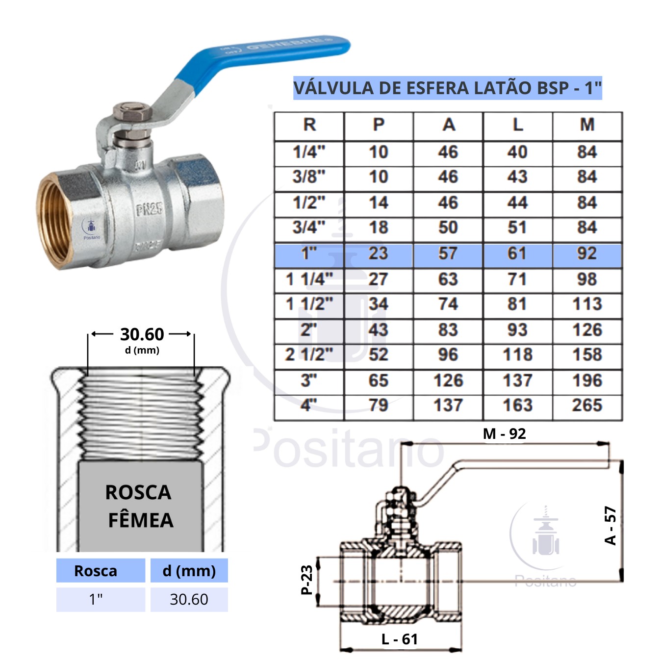 Registro Válvula Esfera Monobloco Latão 1" Polegada BSP Fig 3028 - Aços ...