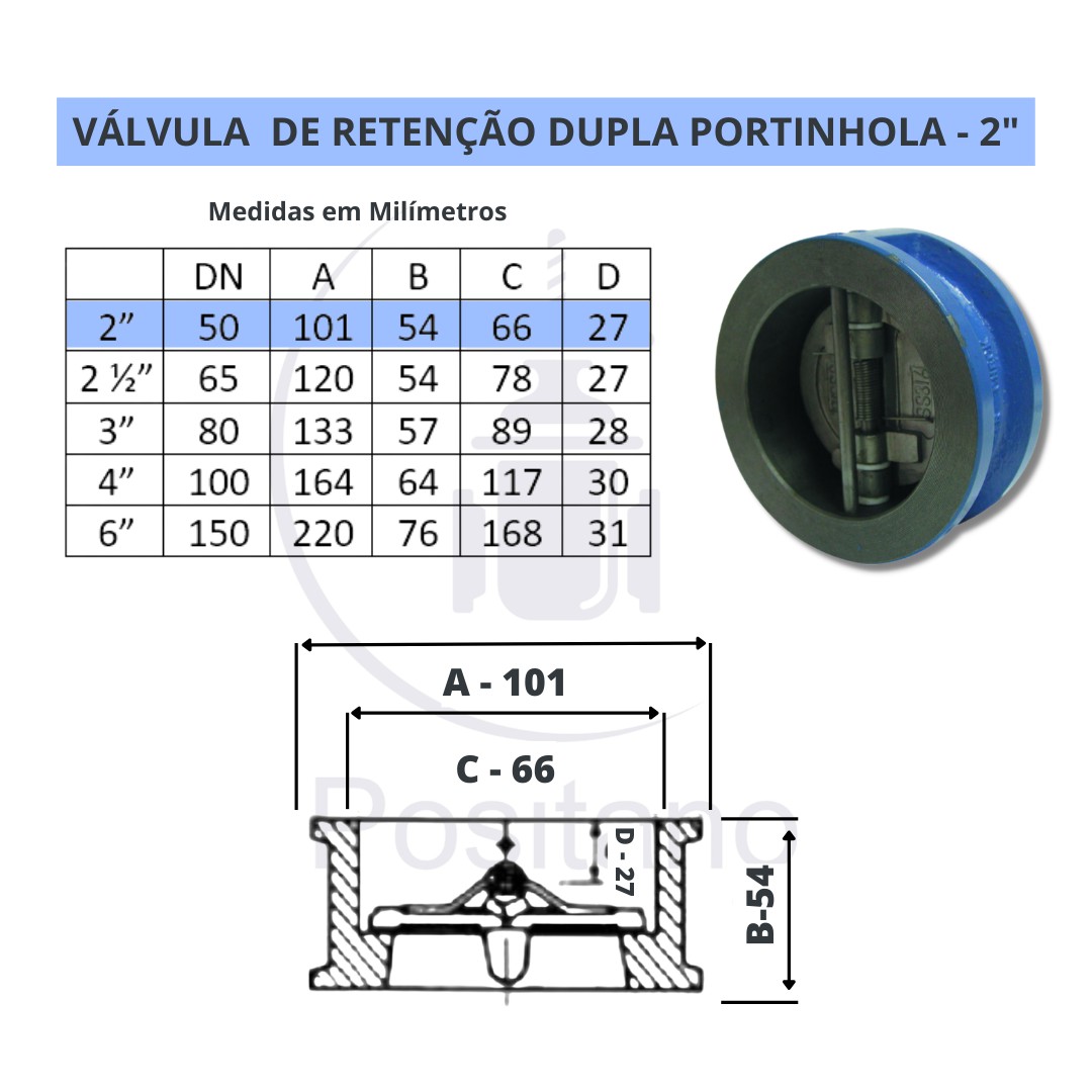 Válvula de Retenção Dupla Portinhola 2" Polegadas - Ref 2401 GENEBRE ...