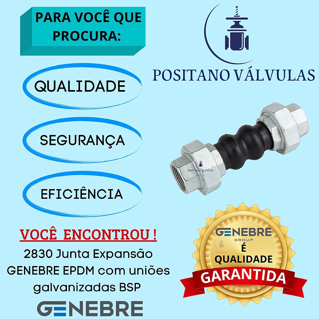 Junta de Expansão Rosqueada Dupla Onda Ref 2830 GENEBRE - Aços Positano ...