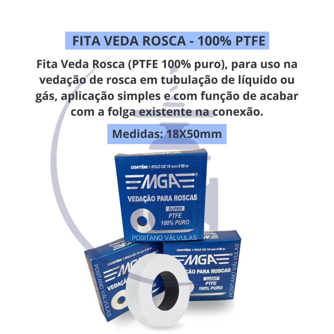 Fita Veda Rosca Industrial MGA 18mm x 50m - Aços Positano ...