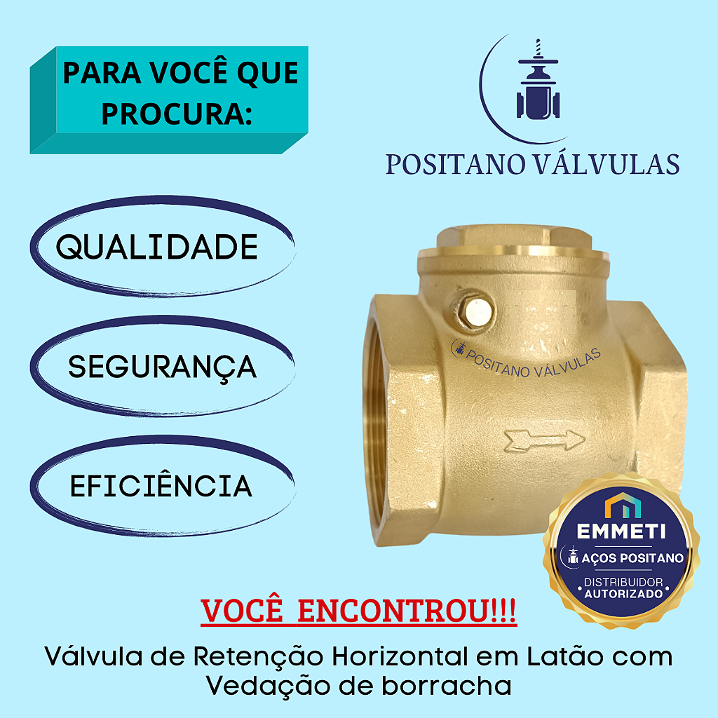Válvula Retenção Horizontal com Portinhola de Latão - 2" Pol - Aços ...