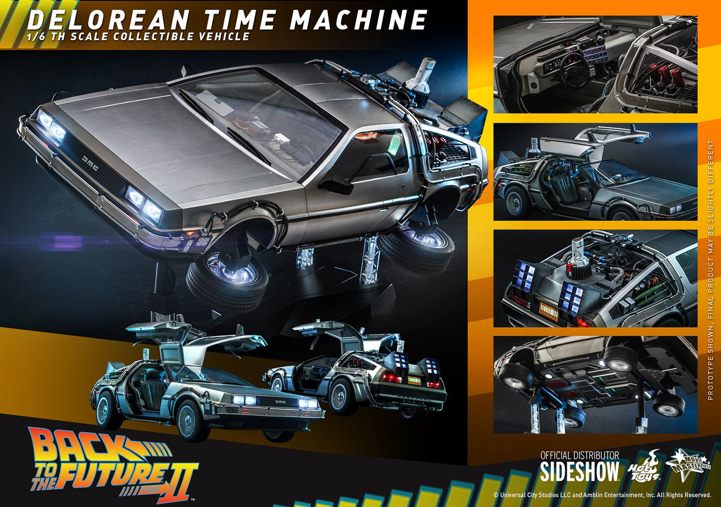 DeLorean Time Machine De volta para o futuro II Movie Masterpiece S ...
