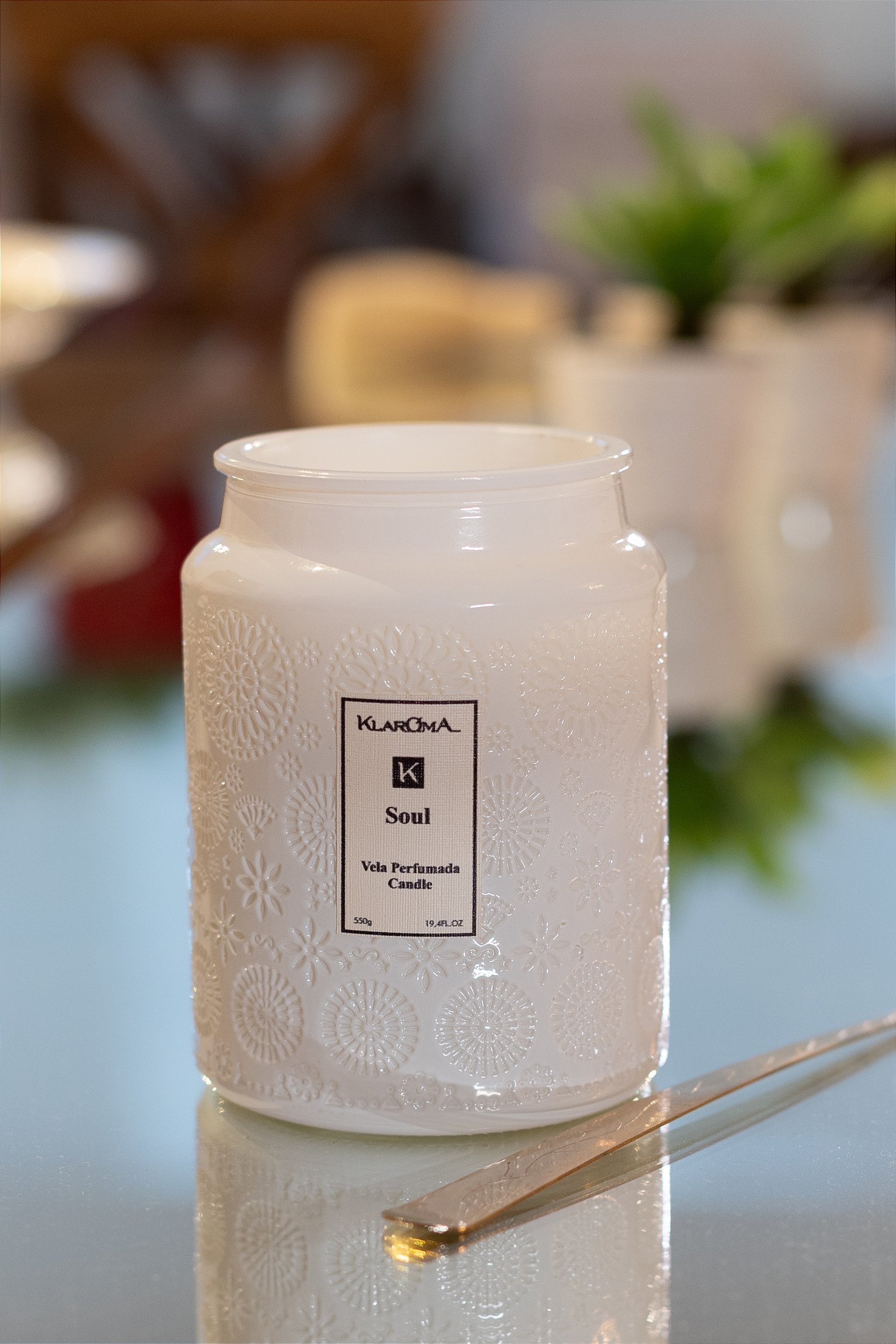 Vela Rosa & Almíscar Copo Branco - 550g - KLAROMA STORE