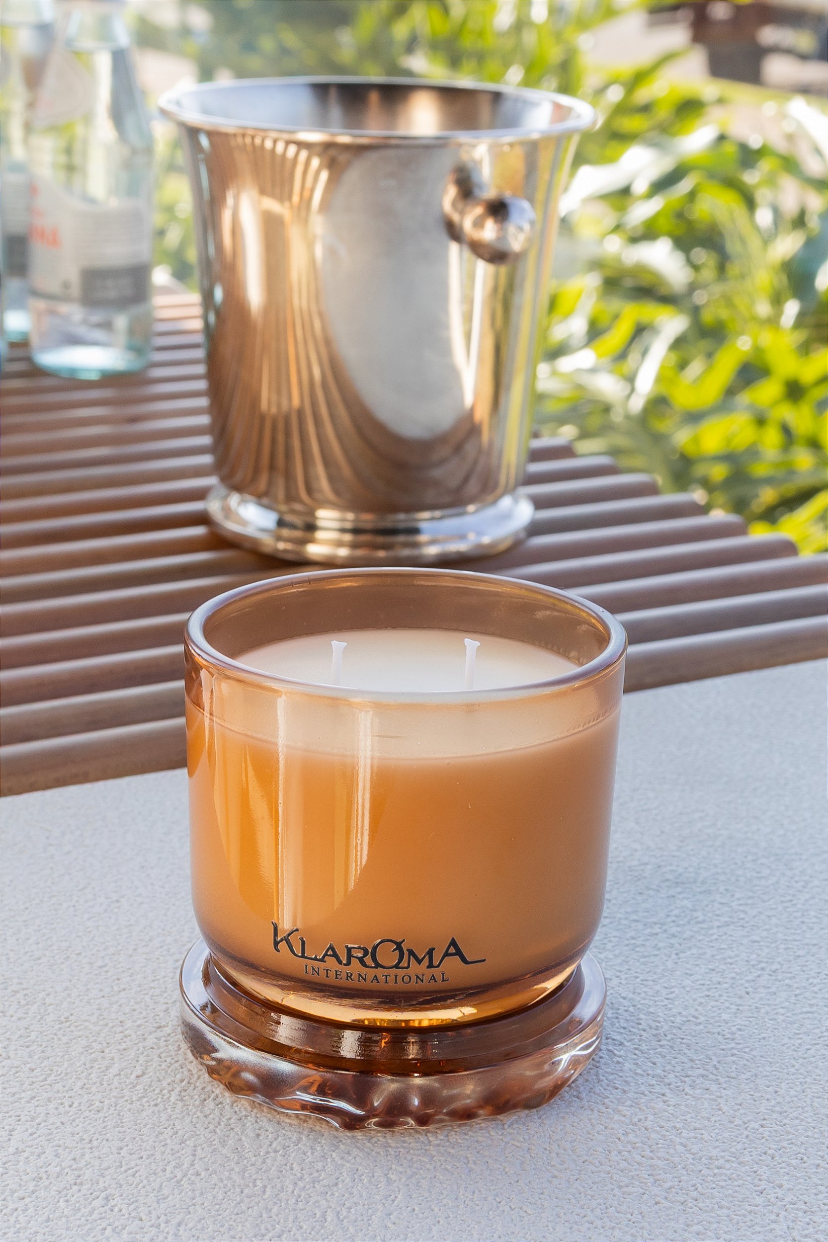 Vela Âmbar Cristal Rosa & Almíscar - 230g - KLAROMA STORE
