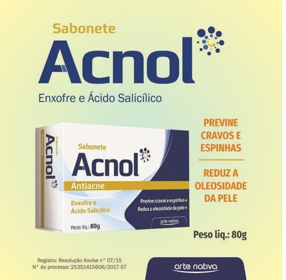 ACNOL SABONETE ENXOFRE E ACIDO SALICILICO 80G - ARTE NATIVA ...