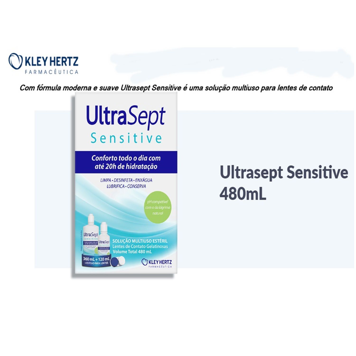 Solução Ultrasept Sensitive 480ml e Estojo Para Lentes - FarmaViver