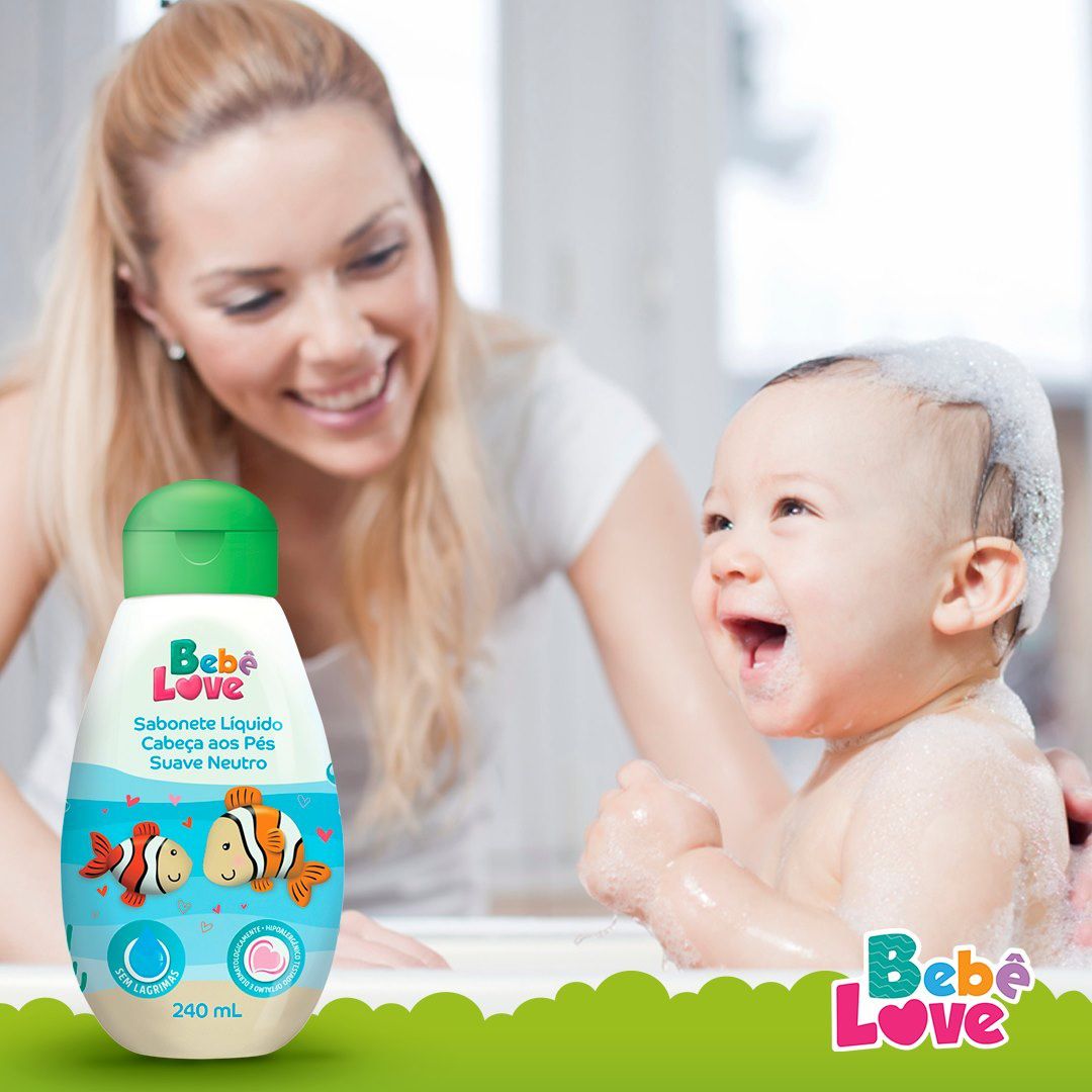 Sabonete Liquido Bebe Love Suave Neutro 240ml - FarmaViver - Farmácia ...