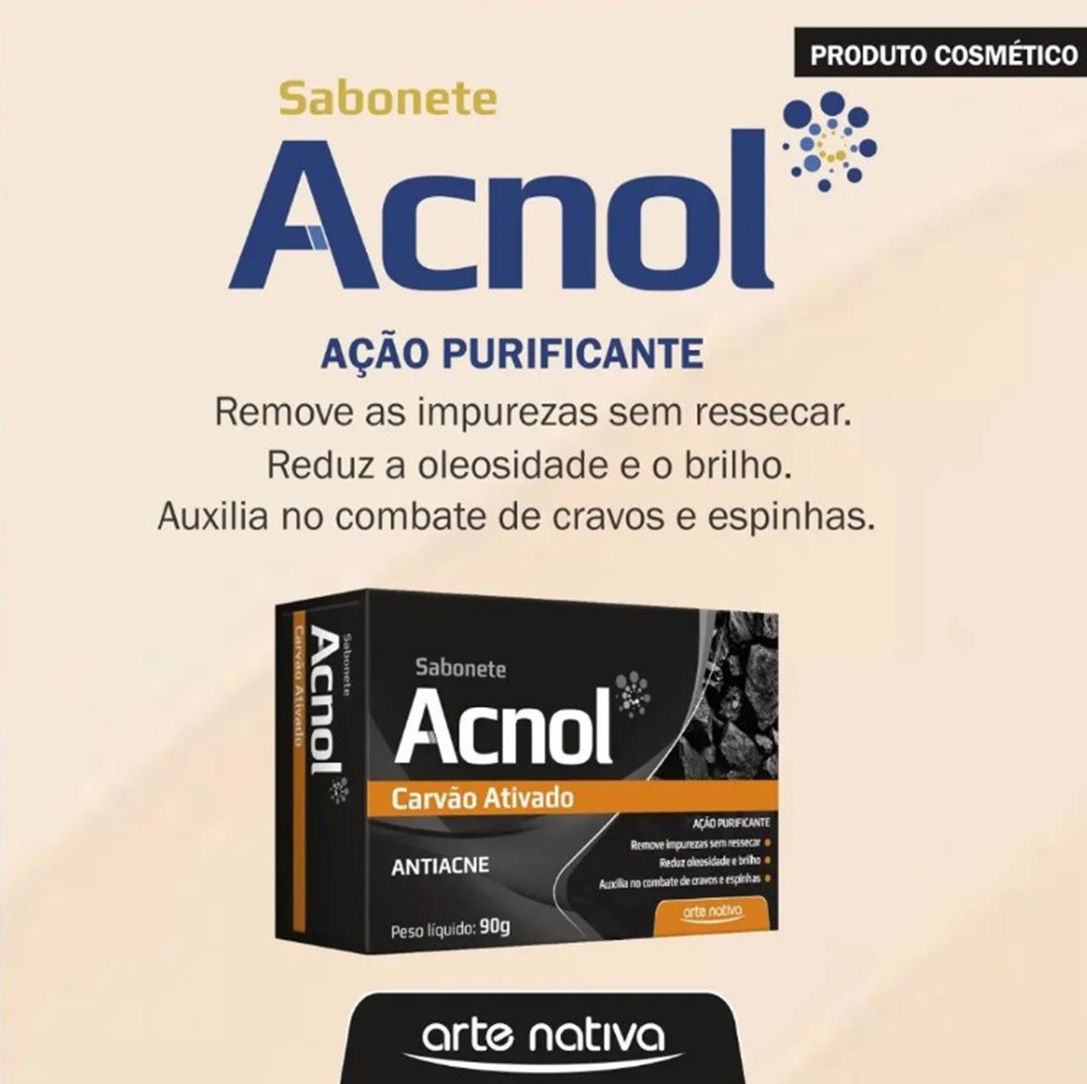 ACNOL SABONETE CARVAO ATIVADO 90G - FarmaViver