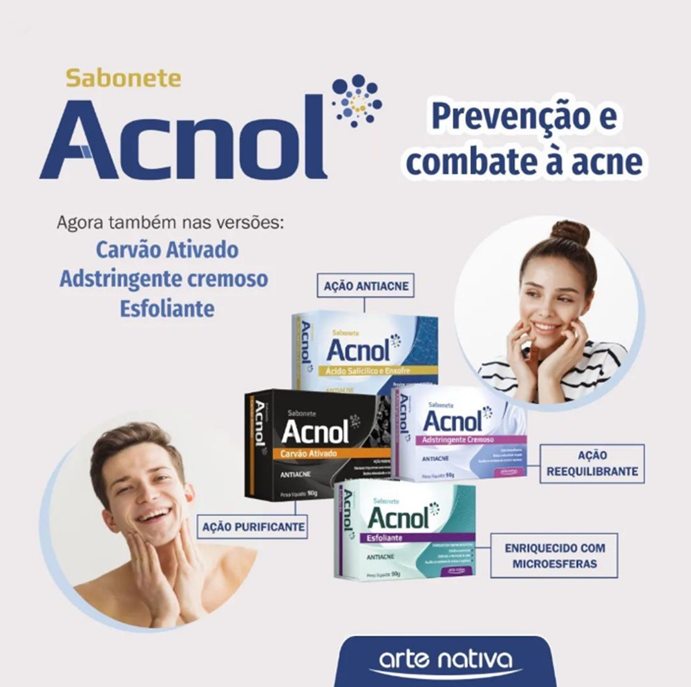 ACNOL SABONETE CARVAO ATIVADO 90G - FarmaViver - Farmácia Online 24 horas