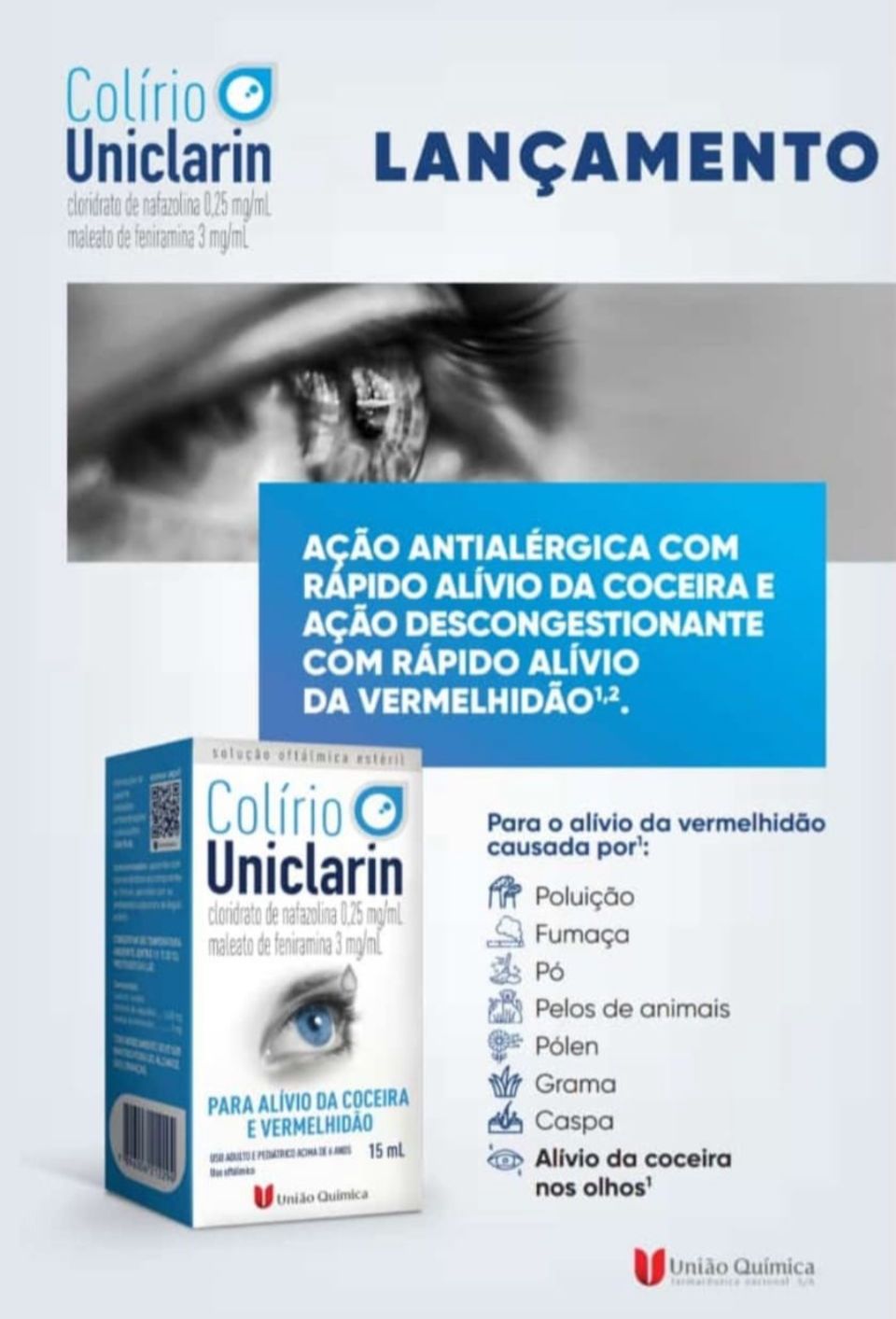 UNICLARIN COLIRIO 15ML - FarmaViver - Farmácia Online 24 horas