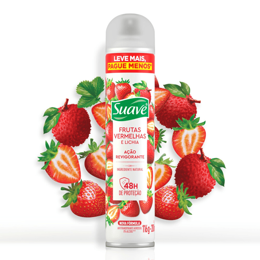 DESODORANTE SUAVE AEROSSOL 200ML FRUTAS VERMELHAS - FarmaViver ...