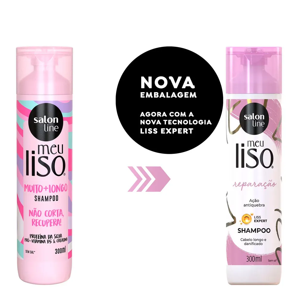 SALON LINE SHAMPOO MEU LISO REPARACAO POS QUIIMICA 300ML - FarmaViver ...