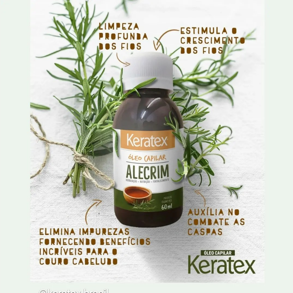 OLEO CAPILAR KERATEX ALECRIM 60ML - FarmaViver - Farmácia Online 24 horas