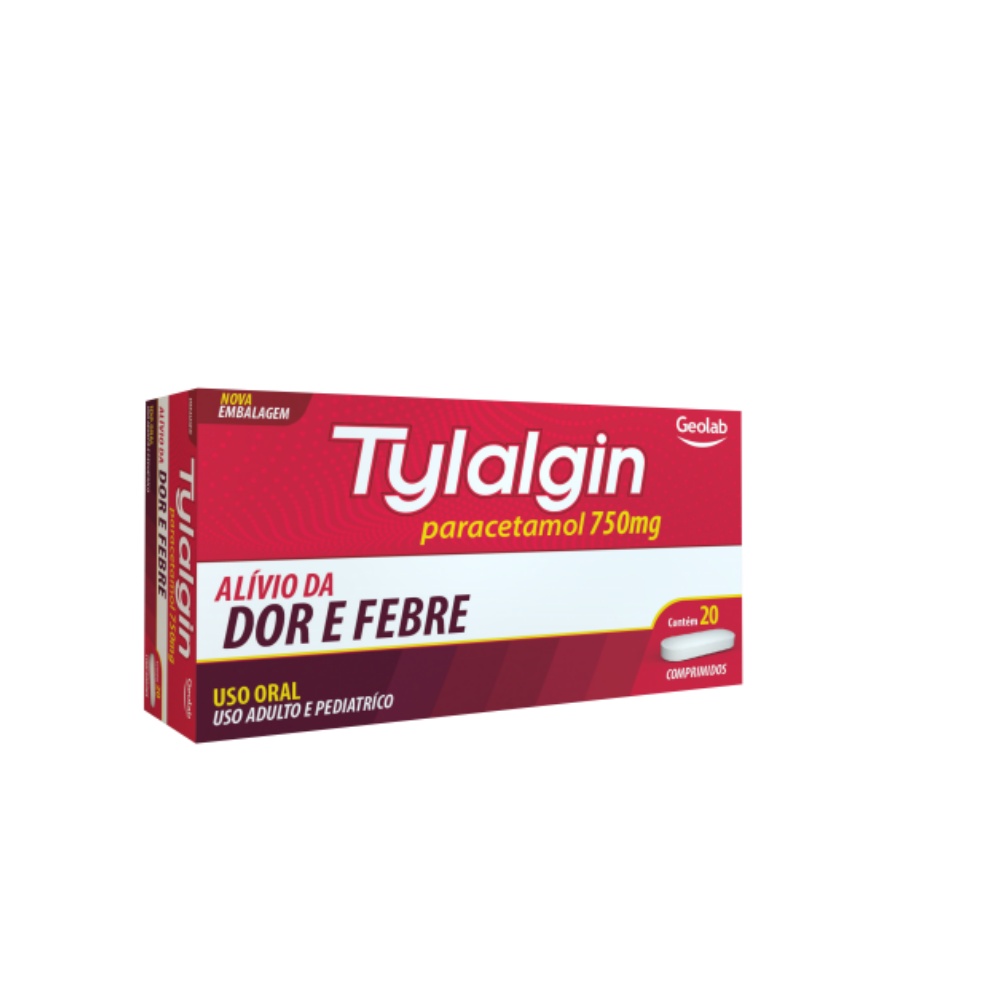 TYLALGIN 750MG 20CPR GEOLAB - FarmaViver - Farmácia Online 24 horas