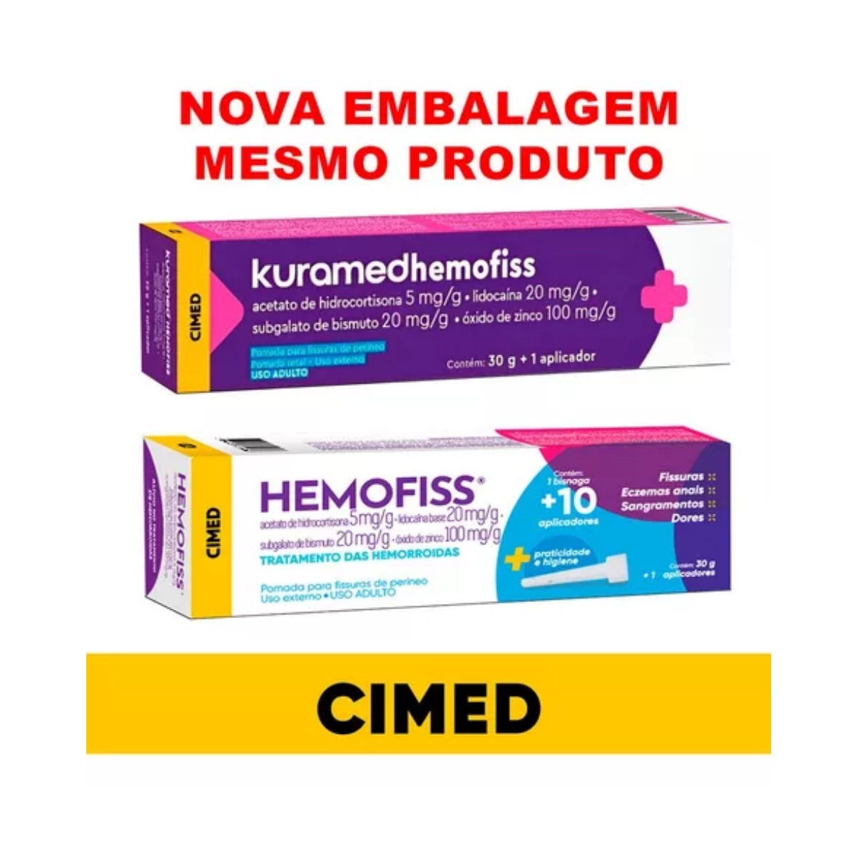 KURAMED HEMOFISS POMADA PARA HEMORROIDA 30G 1APLICADOR CIMED ...