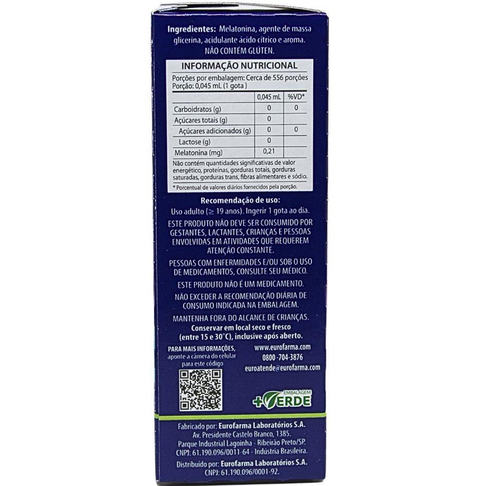 MELATONINA MENTA GOTAS 25ML EUROFARMA - FarmaViver - Farmácia Online 24 horas
