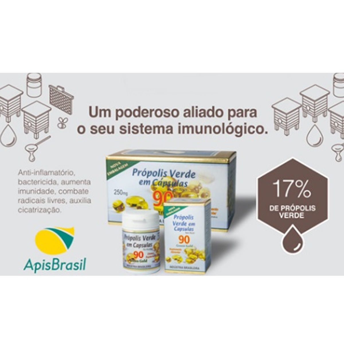 Extrato de Propolis Verde 90 cápsulas - Apis Brasil 7898324170287 ...