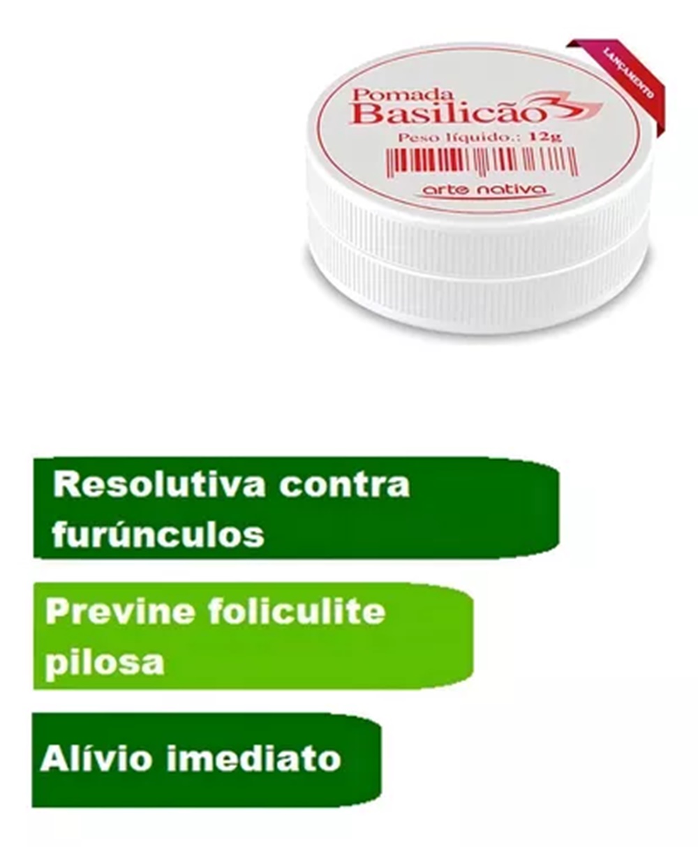 Pomada de Basilicão 12g Arte Nativa - FarmaViver - Farmácia Online 24 horas