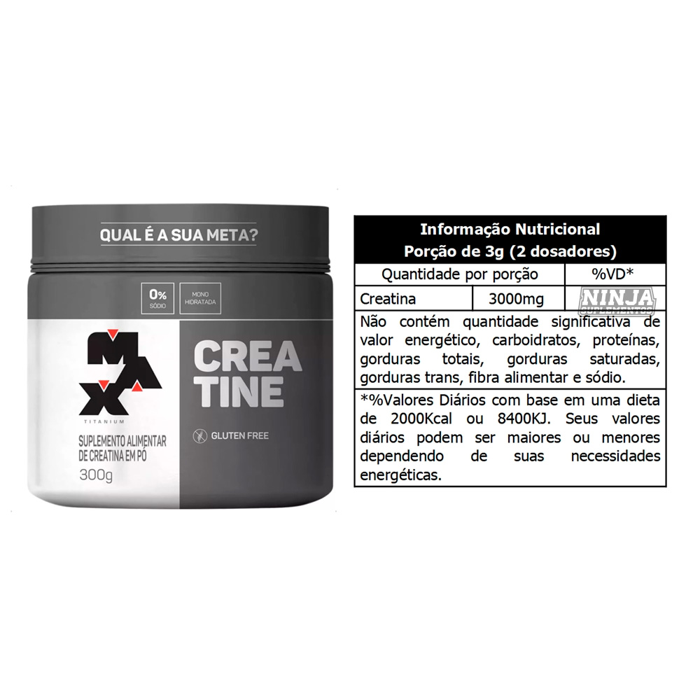 CREATINE MAX TITANIUM - 150G - Ninja Suplementos Curitiba - Loja Física ...