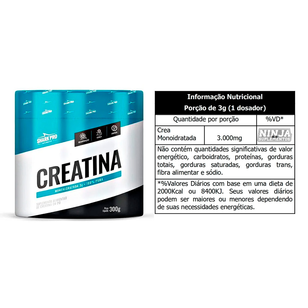 CREATINA SHARK PRO - 300G - Ninja Suplementos Curitiba - Loja Física e ...