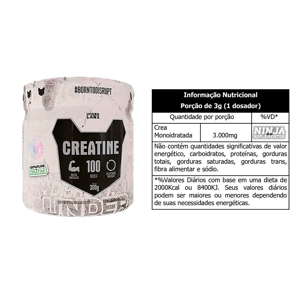 CREATINA UNDER LABZ - 300G - Ninja Suplementos Curitiba - Loja Física e ...