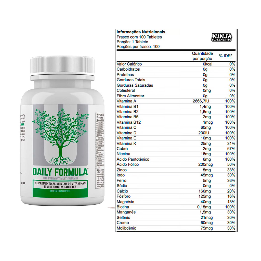 DAILY FORMULA UNIVERSAL - 100 TABS - Ninja Suplementos Curitiba - Loja ...