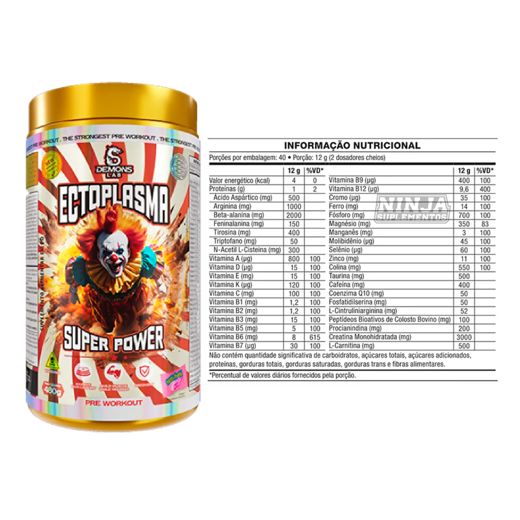 ECTOPLASMA SUPER POWER DEMONS LAB - 480G - Ninja Suplementos Curitiba ...
