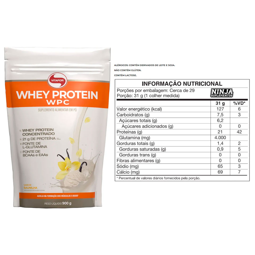 WHEY PROTEIN WPC VITAFOR (COQUETELEIRA BRINDE) - 900G - Ninja ...