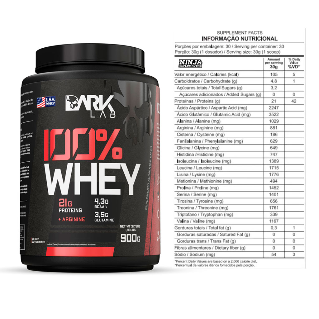 100% WHEY DARK LAB - 900G - Ninja Suplementos Curitiba - Loja Física e ...