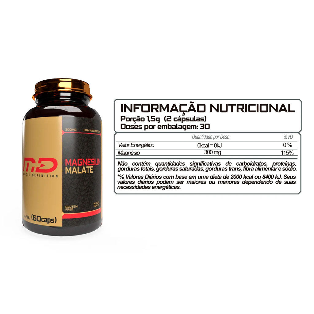 MAGNÉSIO MALATE MUSCLE DEFINITION - 60 CAPS - Ninja Suplementos ...