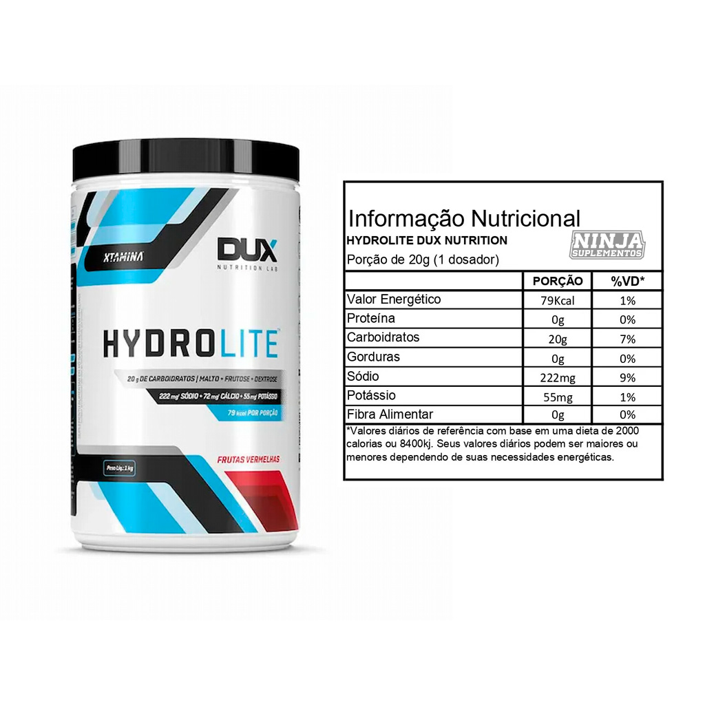 HYDROLITE DUX - 1KG - Ninja Suplementos Curitiba - Loja Física e Virtual