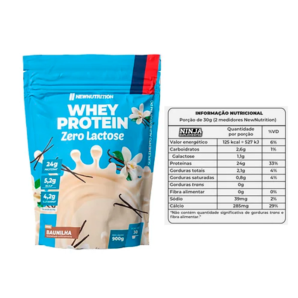 WHEY ZERO LACTOSE NEW NUTRITION - 900G - Ninja Suplementos Curitiba ...