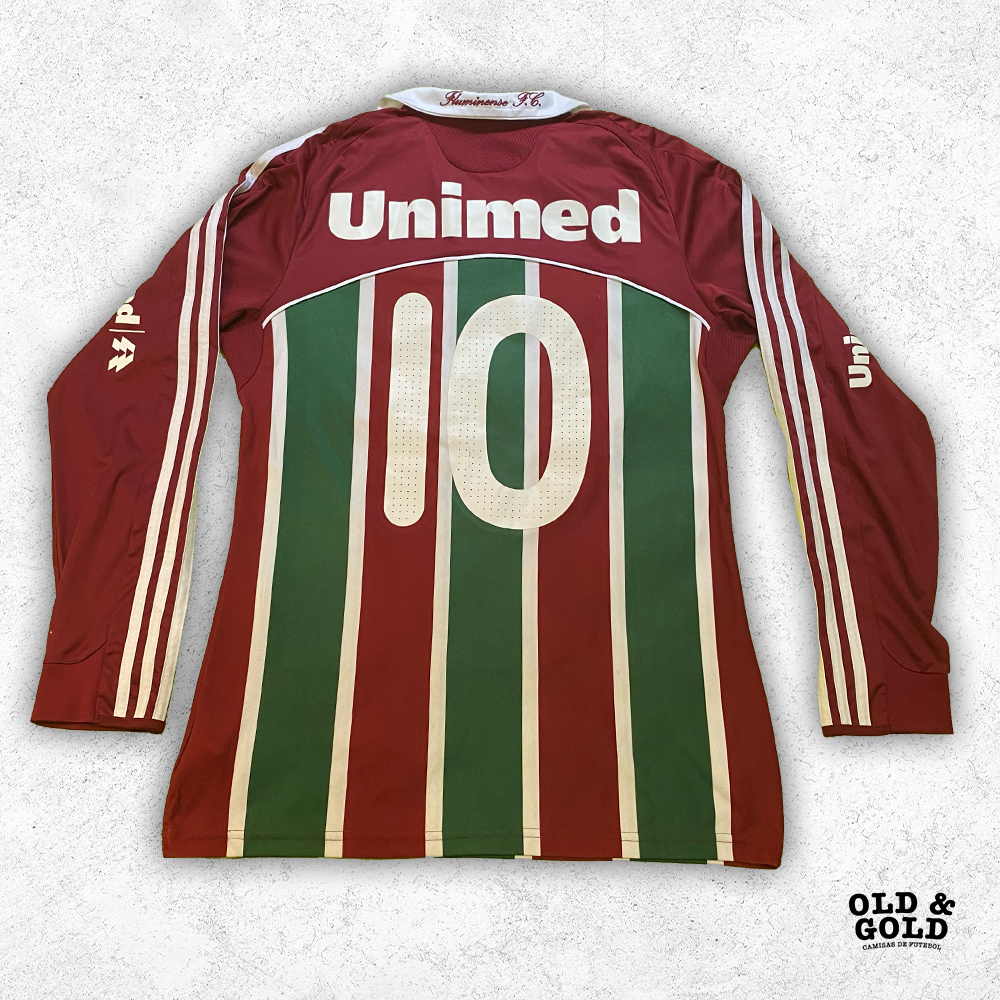 Camisa Fluminense 2009 #10 manga longa - M - Old & Gold