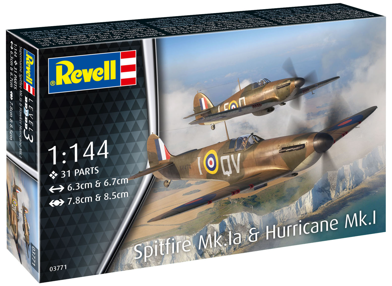 Supermarine Spitfire Mk.Ia & Hawker Hurricane Mk.I 1/144 Revell 03771 ...