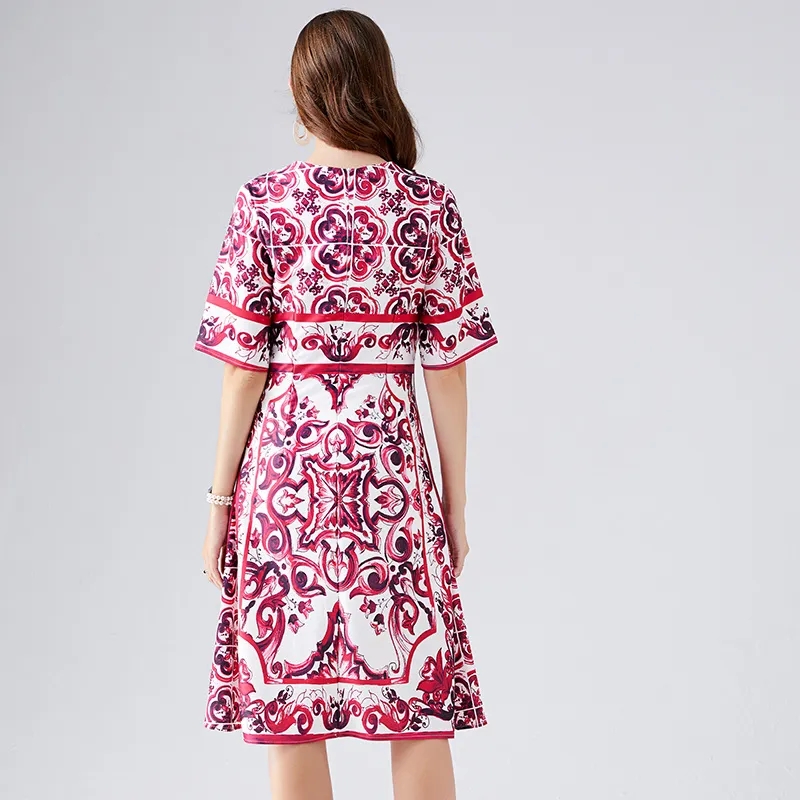 Vestido Lazuri dividido estampa Porcelana. - Z Boutique Oficial Moda OnLine
