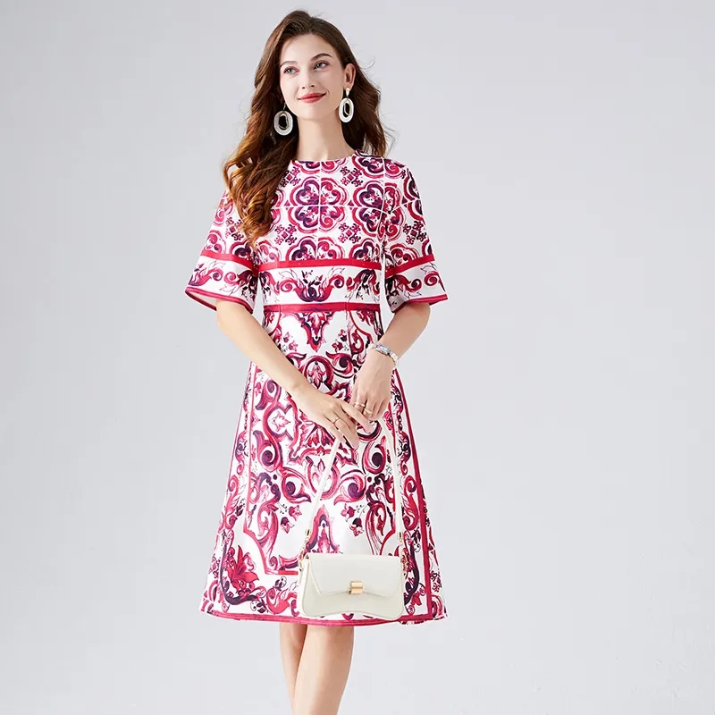 Vestido Lazuri dividido estampa Porcelana. - Z Boutique Oficial Moda OnLine