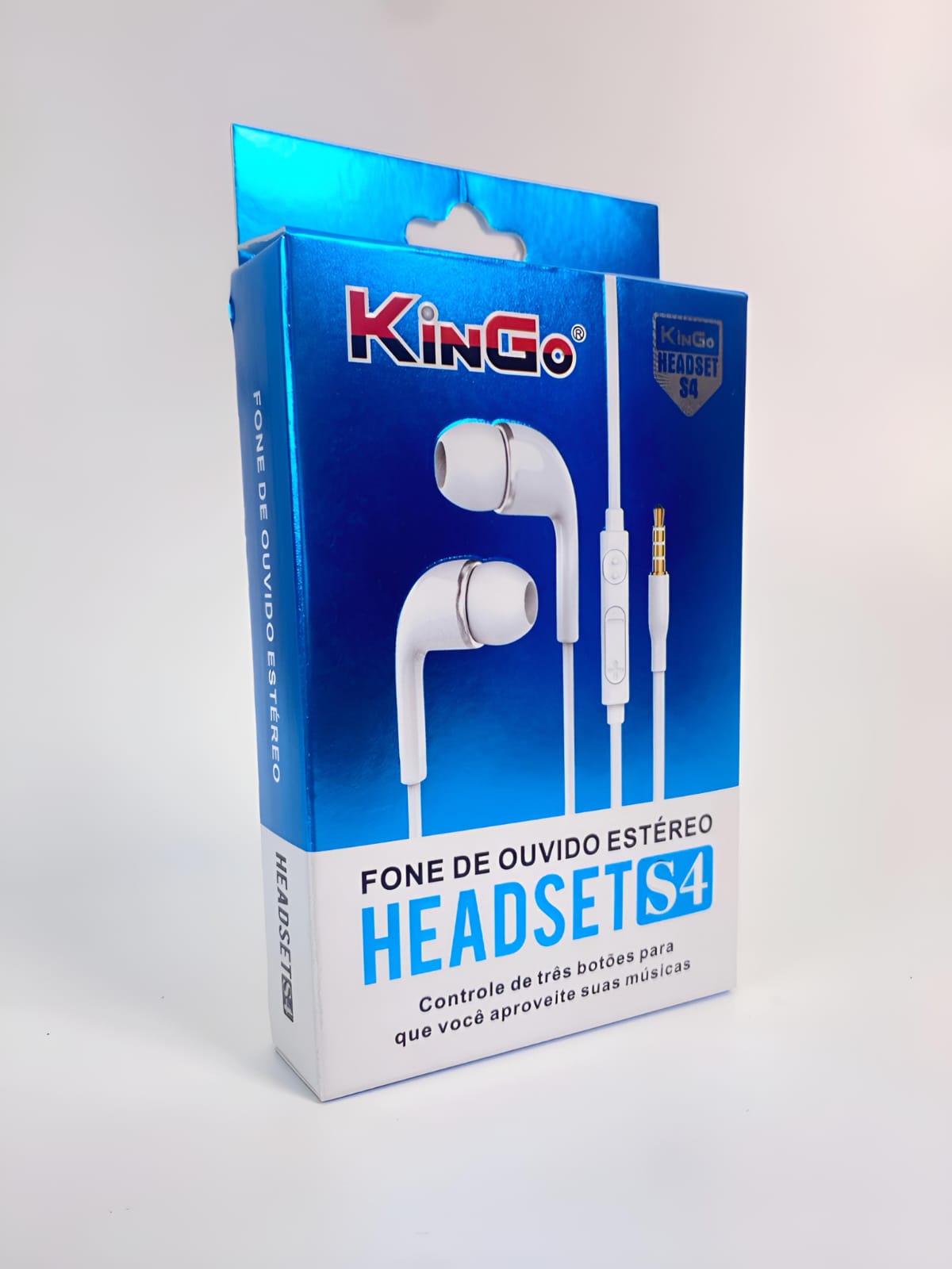 Fone de Ouvido P2 Com Fio Estéreo Branco S4 Kingo - Importados NAVI Atacado