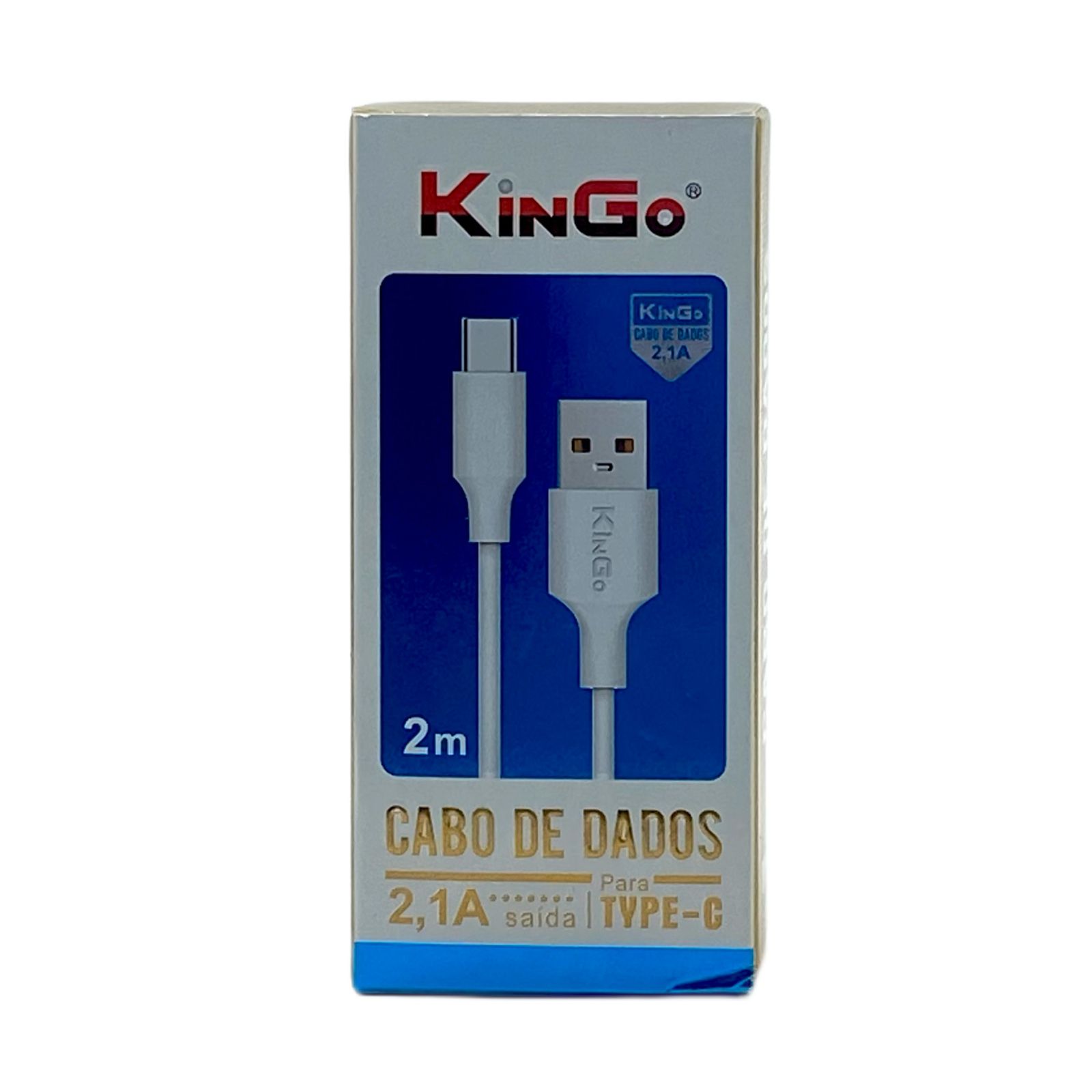 Cabo Kingo Tipo C 2 Metros Branco 2.1A - Importados NAVI Atacado