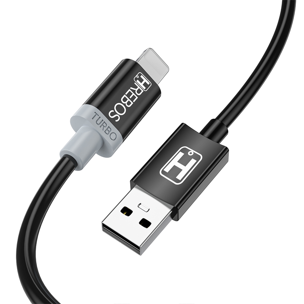 Cabo Turbo USB Lightning 2 Metros Preto Hrebos HS-101 - Importados NAVI ...