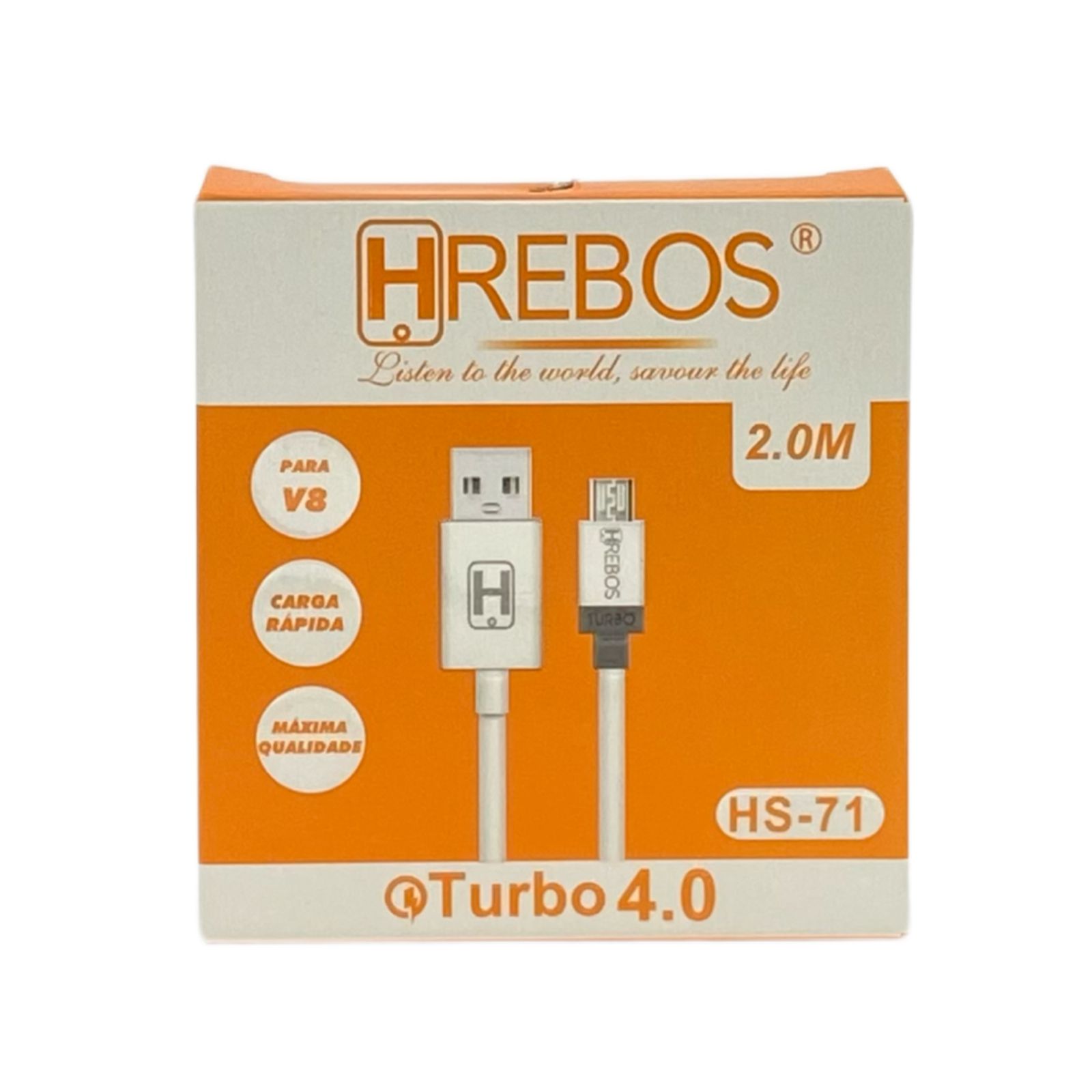 Cabo Turbo Micro USB V8 2 Metros Hrebos HS-71 - Importados NAVI Atacado