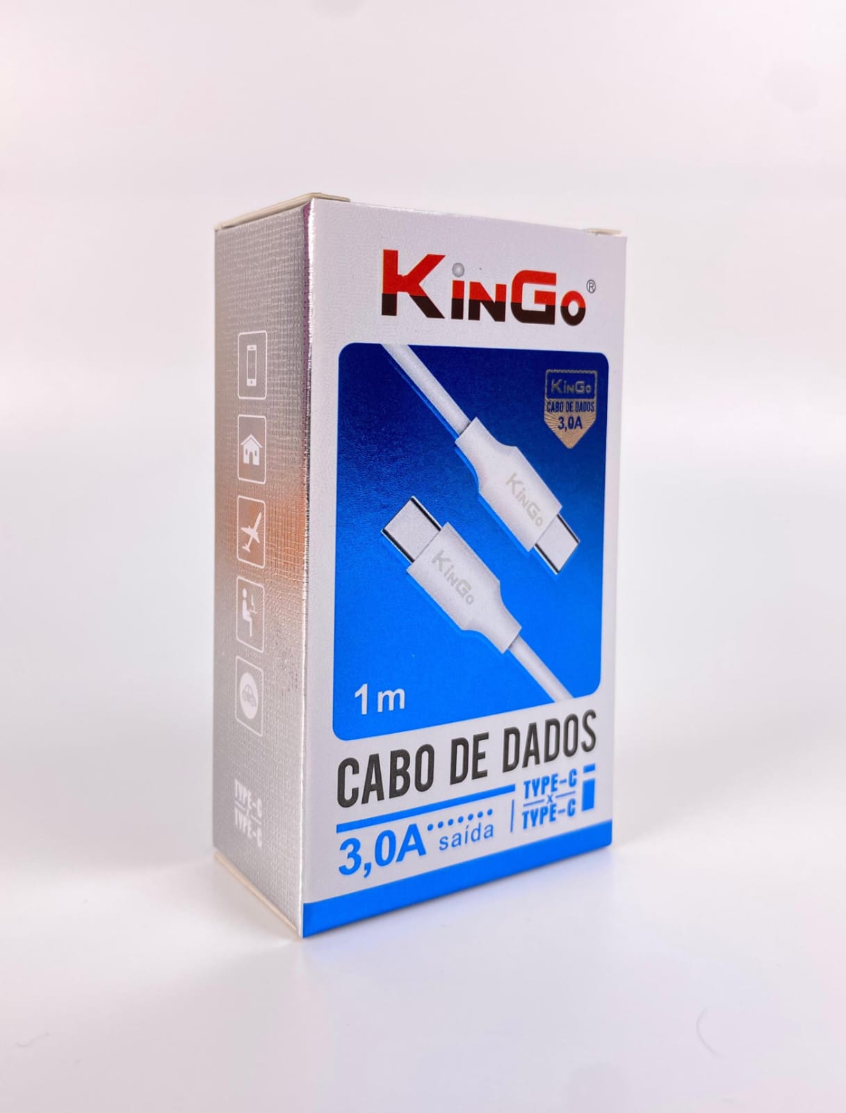 Cabo Tipo C Tipo C 1 Metro Branco 2.1A Kingo - Importados NAVI Atacado Cabo Tipo C Tipo C 1 Metro Branco 2.1A Kingo - Importados NAVI Atacado