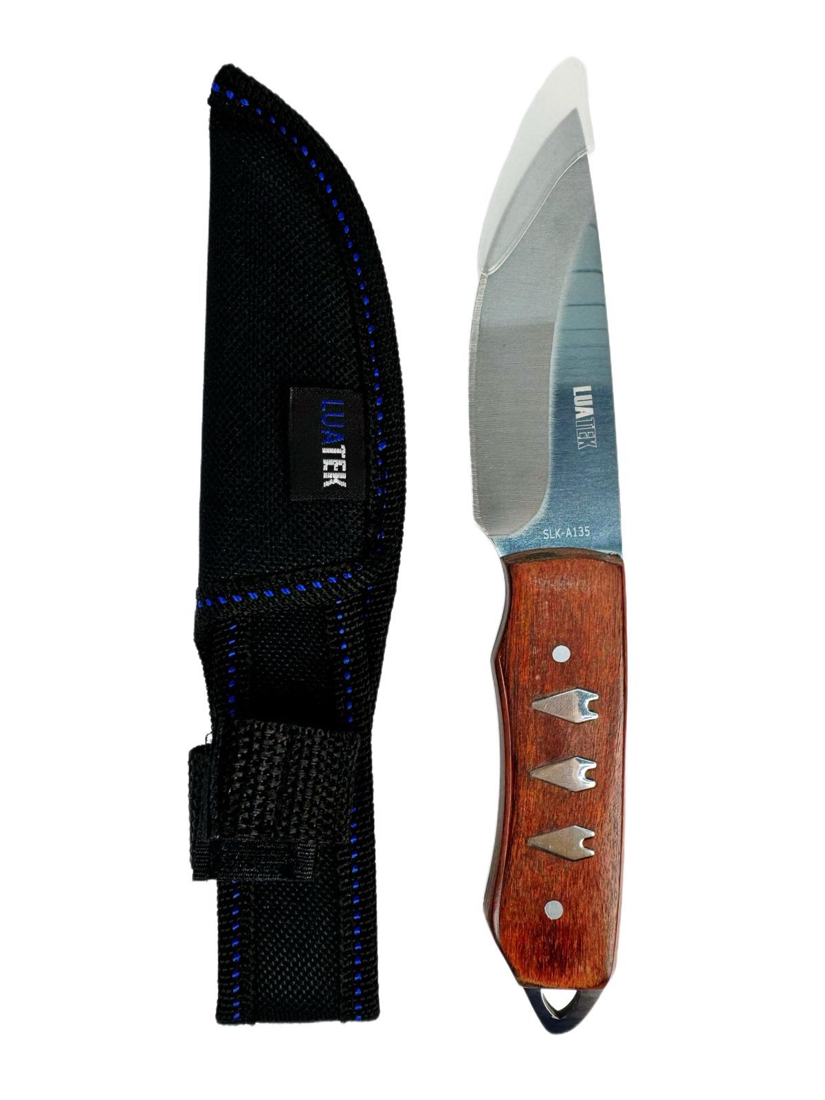 Faca Lâmina Aço Inox Cabo Madeira Com Bainha Luatek SLK-A135 ...