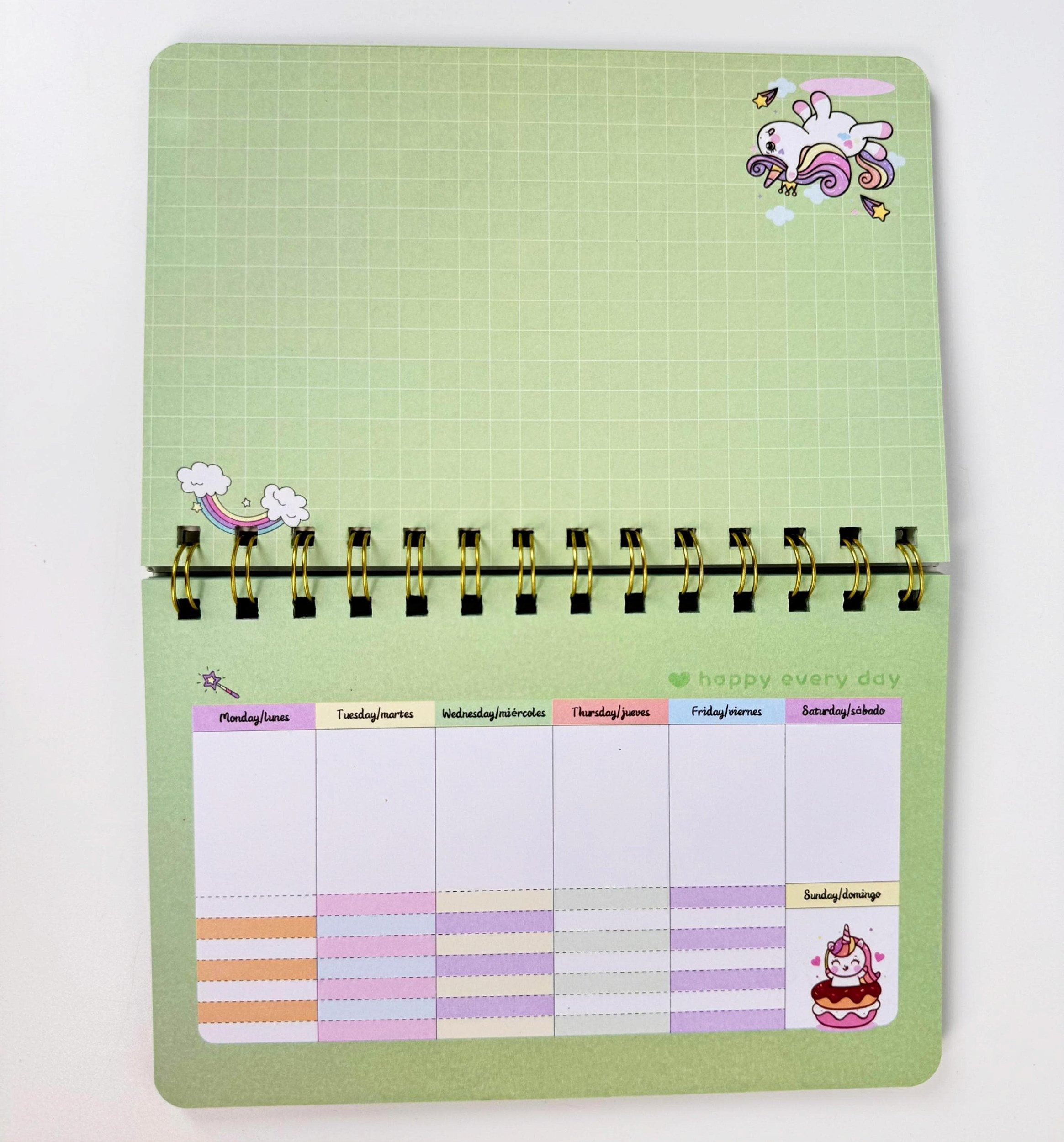 Planner Semanal Capa Dura 50 Folhas Unicórnio Cute SH-223 - Importados ...