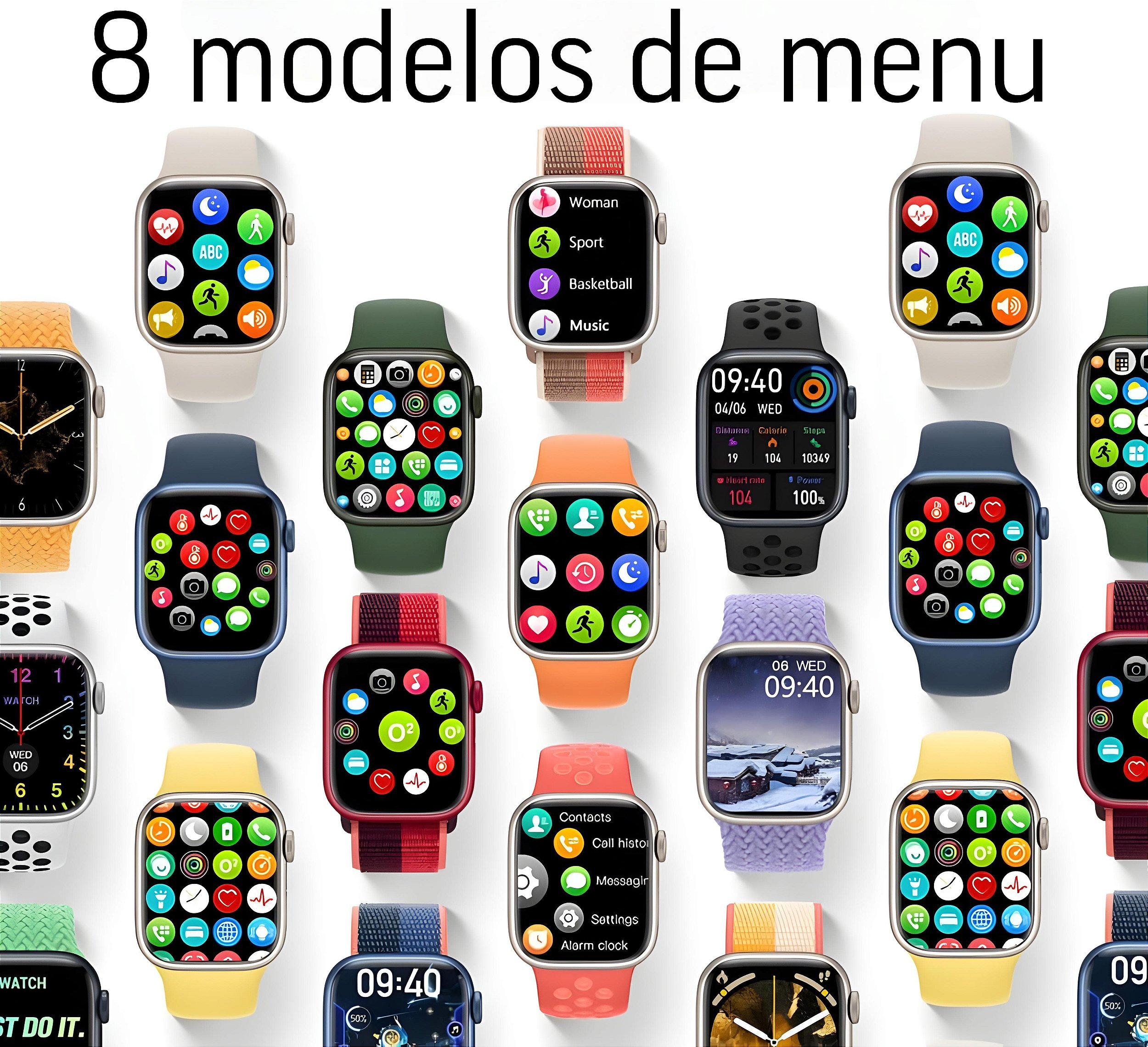 Relógio Inteligente Smartwatch W57 Pro Max NFC Bazik Prime + 7 Pulseiras - Importados NAVI Atacado