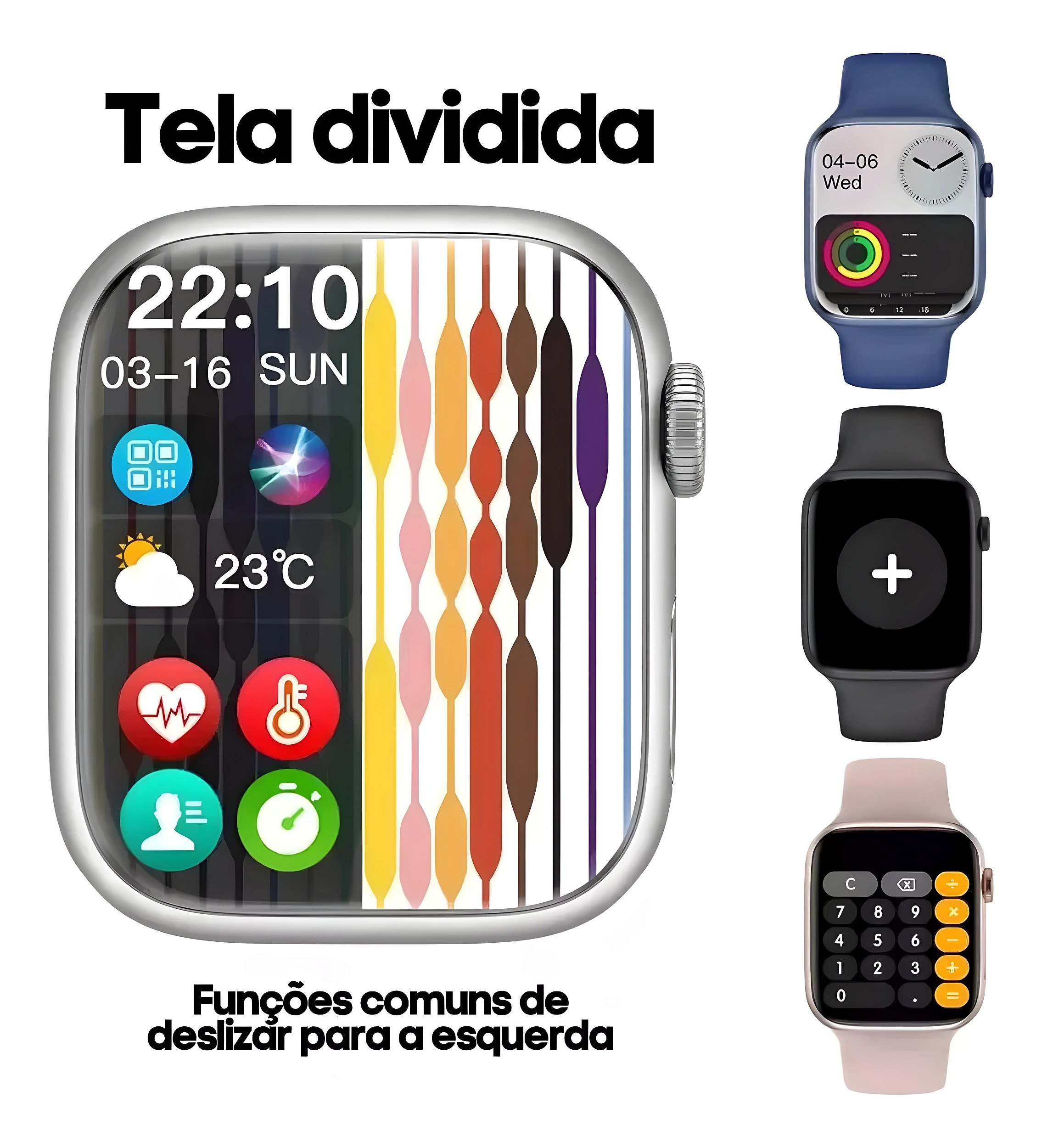 Relógio Inteligente Smartwatch W57 Pro Max NFC Bazik Prime + 7 Pulseiras - Importados NAVI Atacado