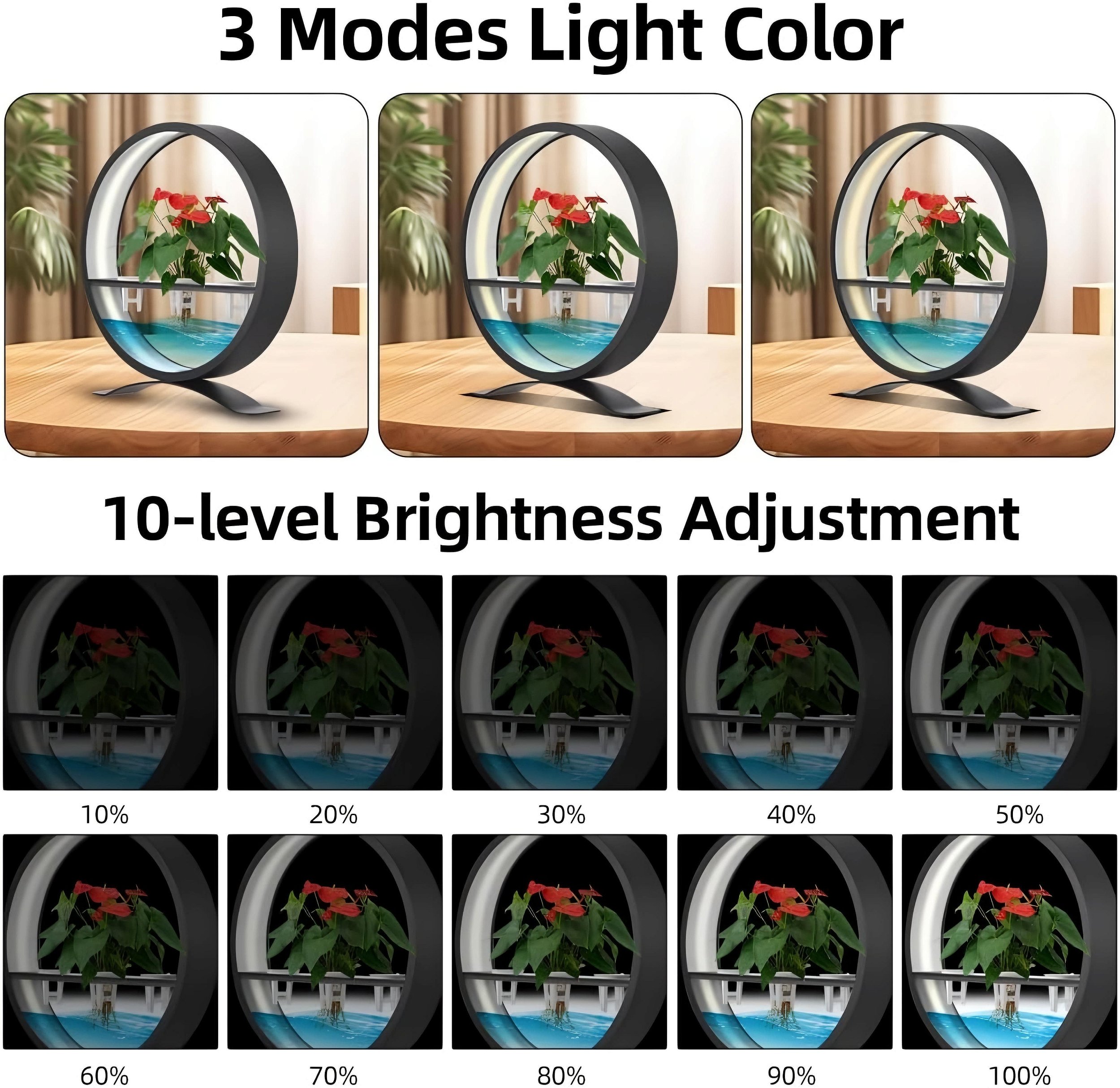 Luminária De Mesa Com Suporte P/ Plantas LED Tomate MDL-004 ...