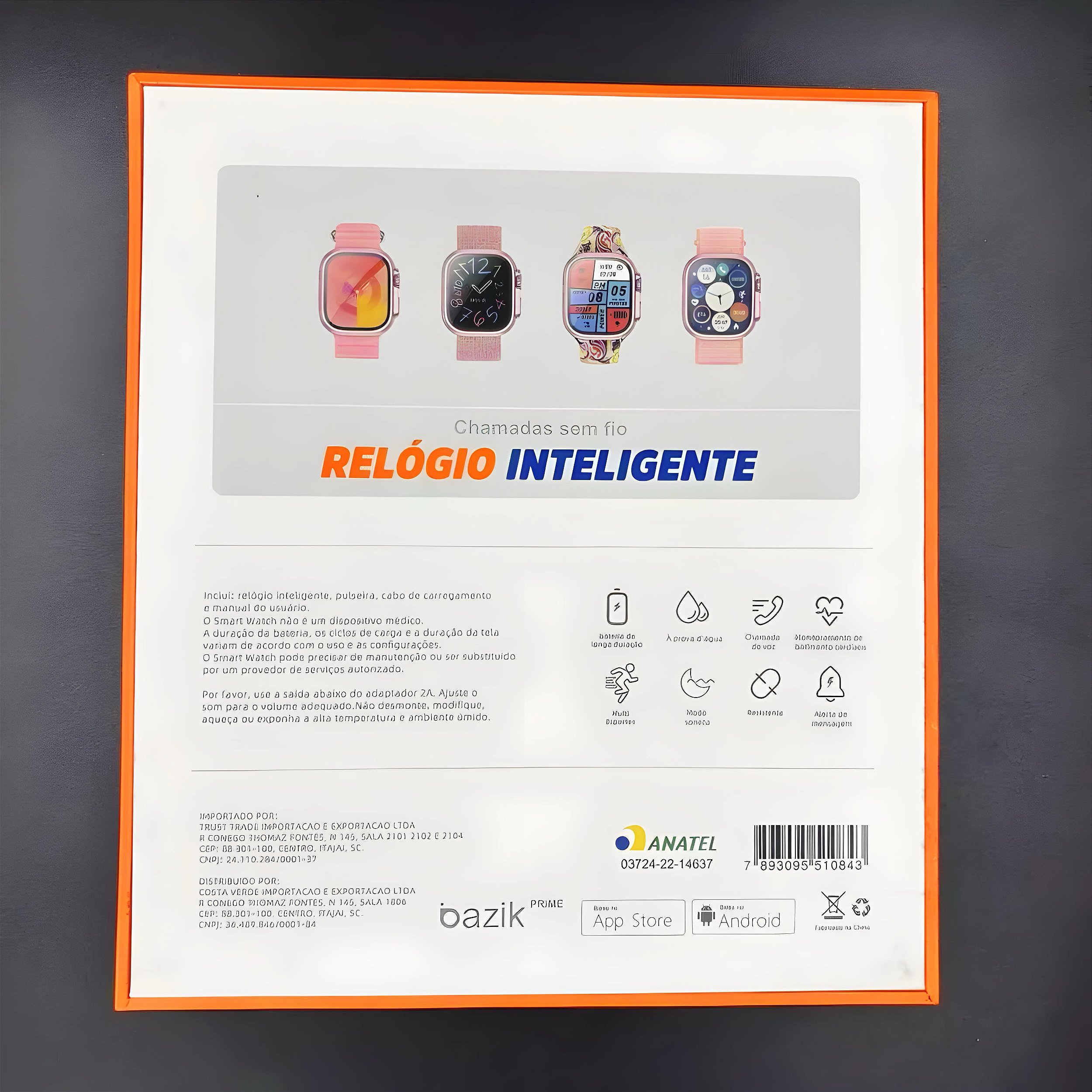 Relógio Inteligente Smartwatch W73 Pro Max + 4 Pulseiras Bazik Prime - Importados NAVI Atacado